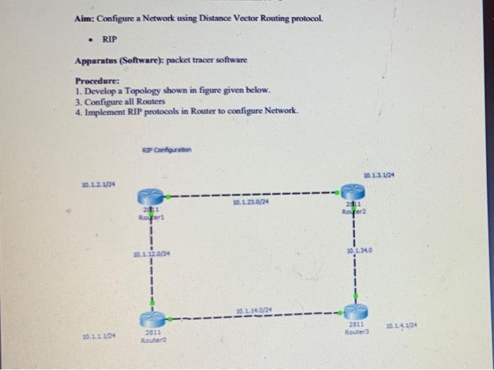Solved Aim: Configure a Network using Distance Vector | Chegg.com