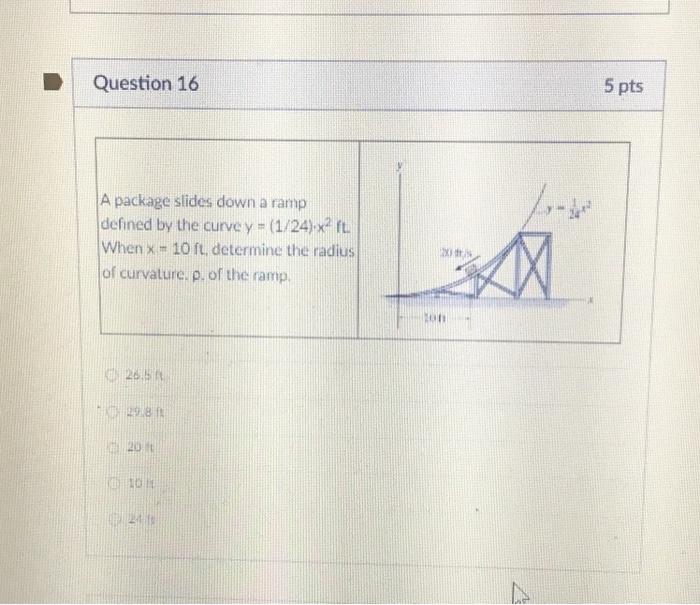 Solved A package slides down a ramp defined by the curve | Chegg.com