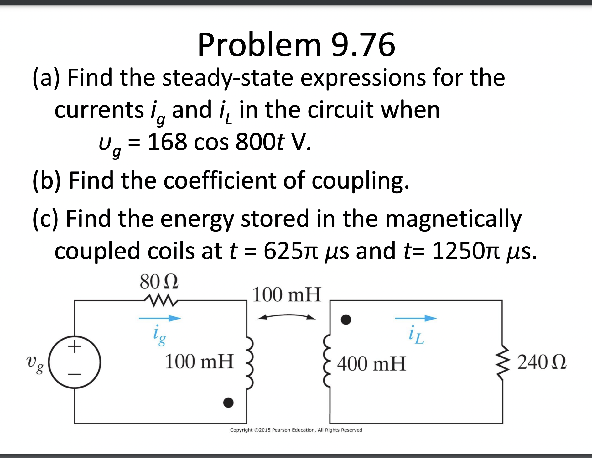 Solved Problem 9.76(a) ﻿Find the steady-state expressions | Chegg.com