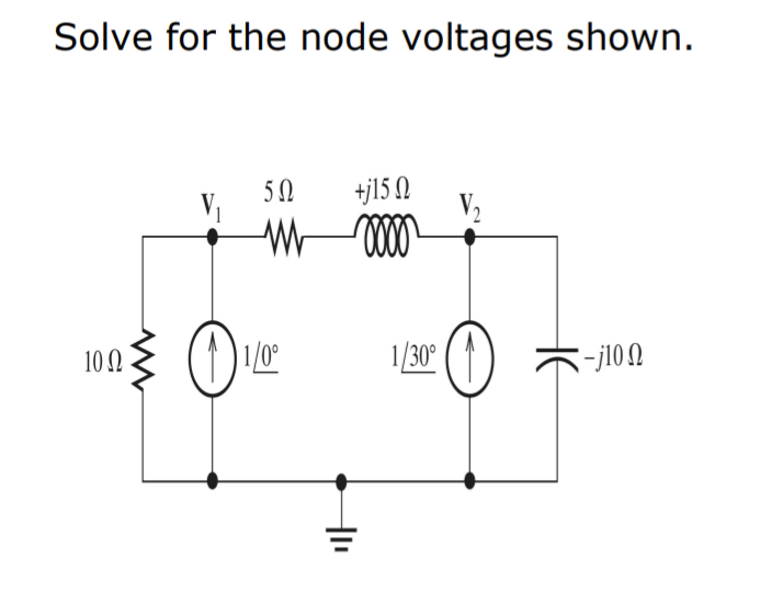 Solved Solve for the node voltages shown. | Chegg.com