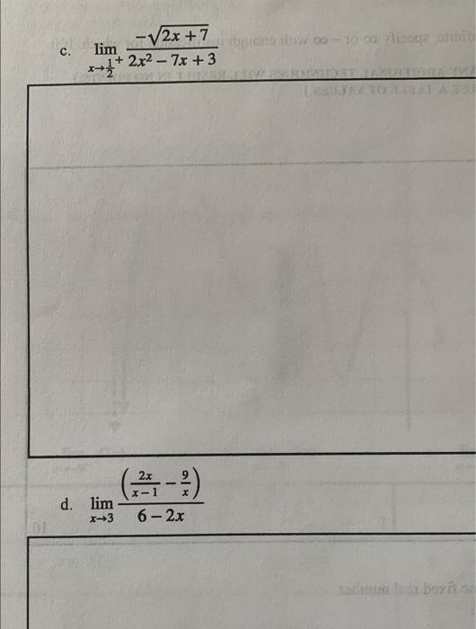 Solved Determine the following limits. If the value is | Chegg.com