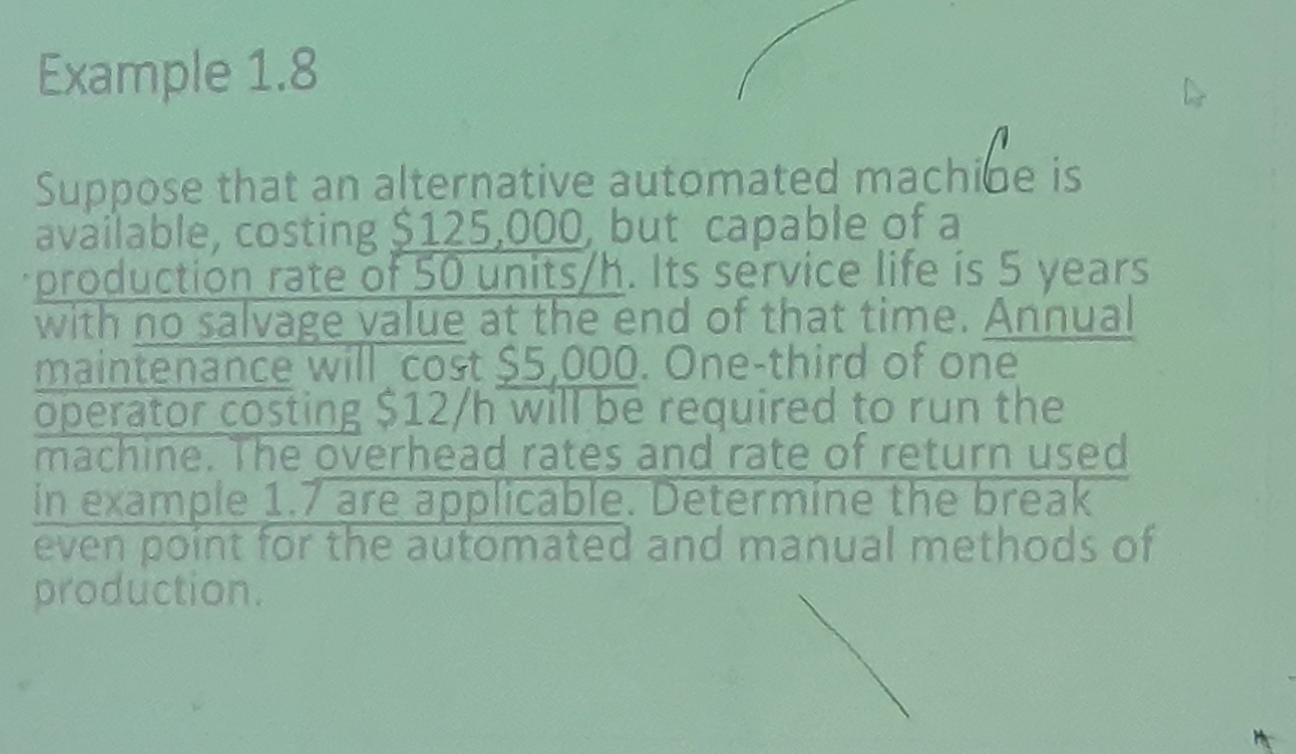 Solved Example 1.8Suppose that an alternative automated | Chegg.com