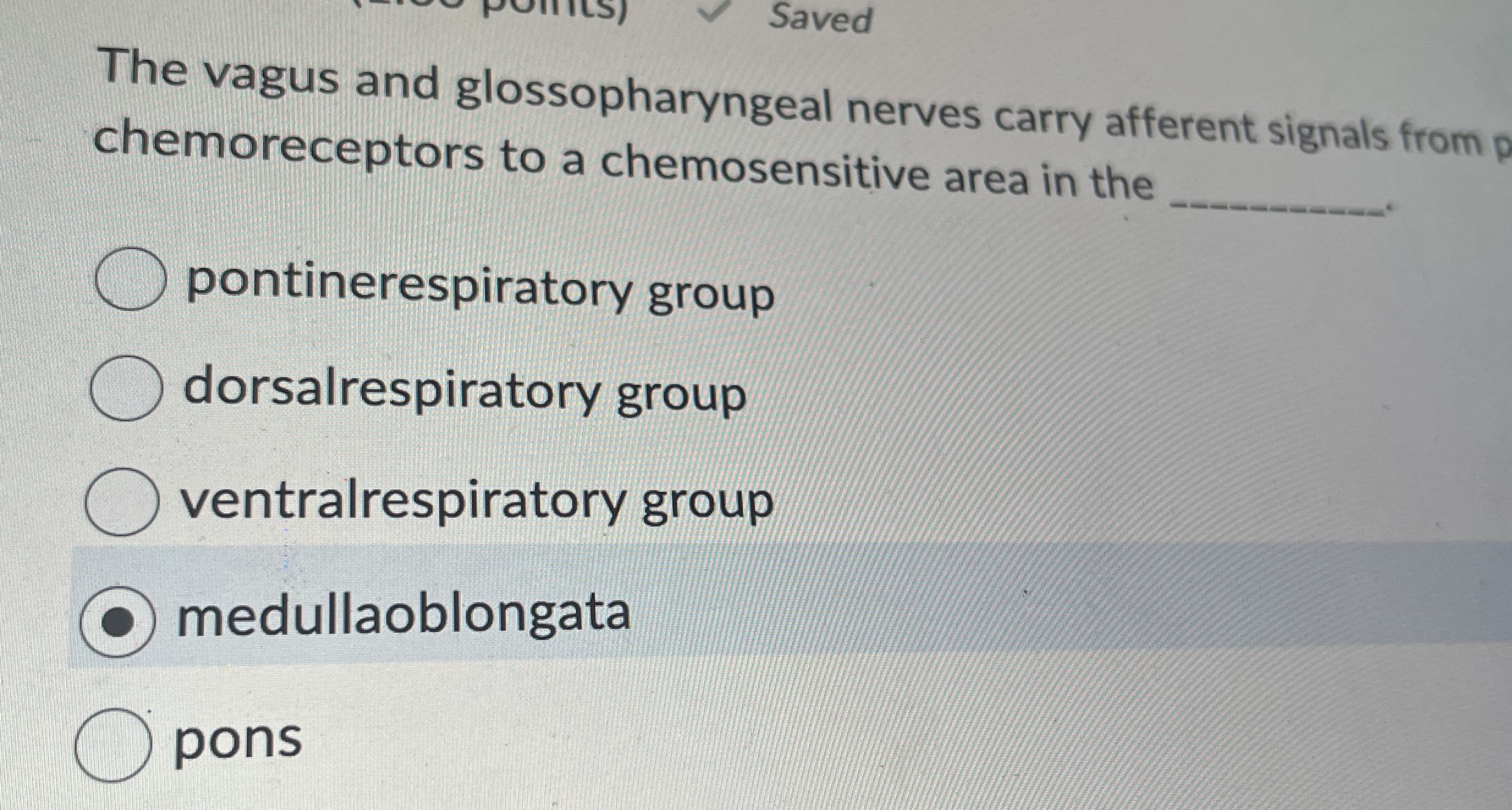 Solved The vagus and glossopharyngeal nerves carry afferent | Chegg.com