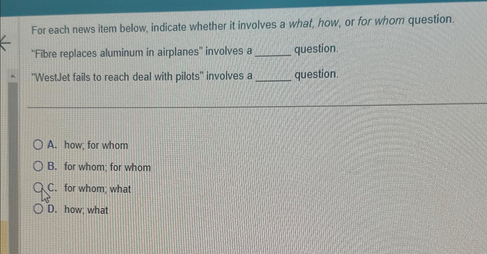 Solved For each news item below, indicate whether it | Chegg.com