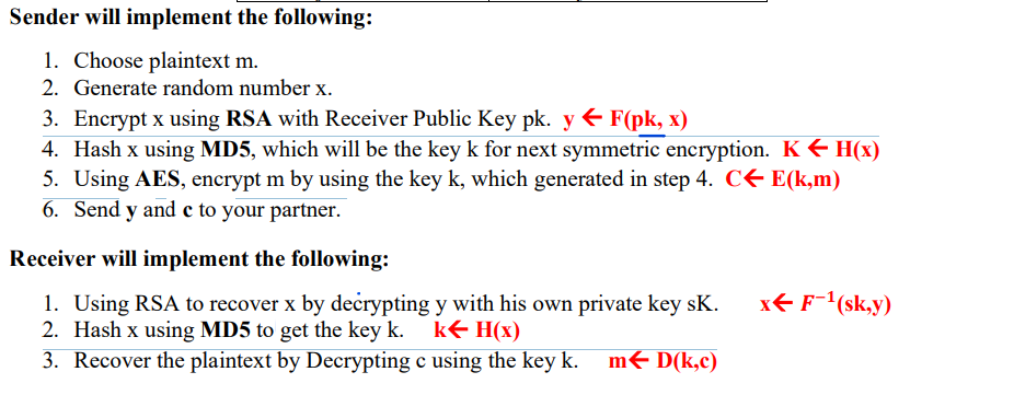 Solved Sender will implement the following:Choose plaintext | Chegg.com