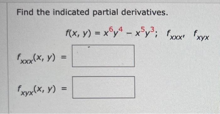 Solved Find all the second partial derivatives. | Chegg.com