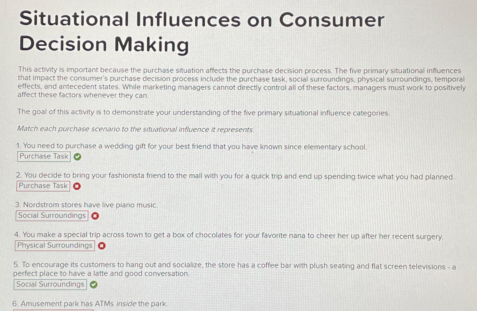 Solved Situational Influences on Consumer Decision | Chegg.com