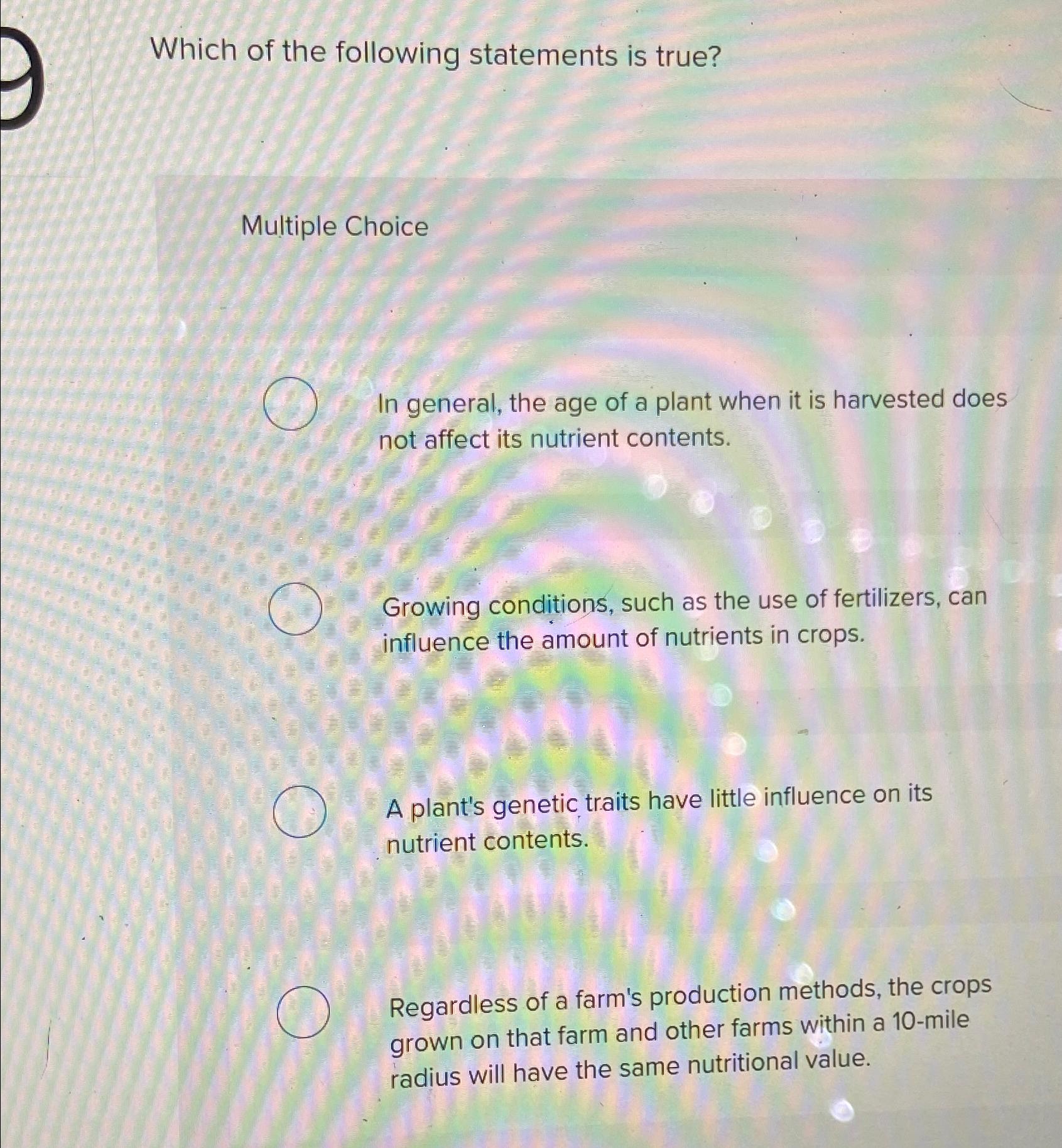 Solved Which of the following statements is true?Multiple | Chegg.com