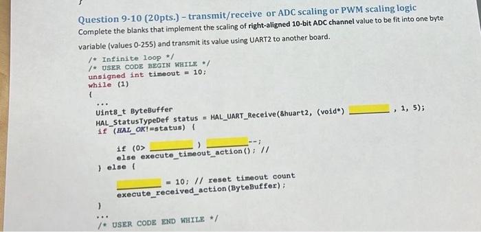 Solved Question 9-10 (20pts.) - transmit/receive or ADC | Chegg.com