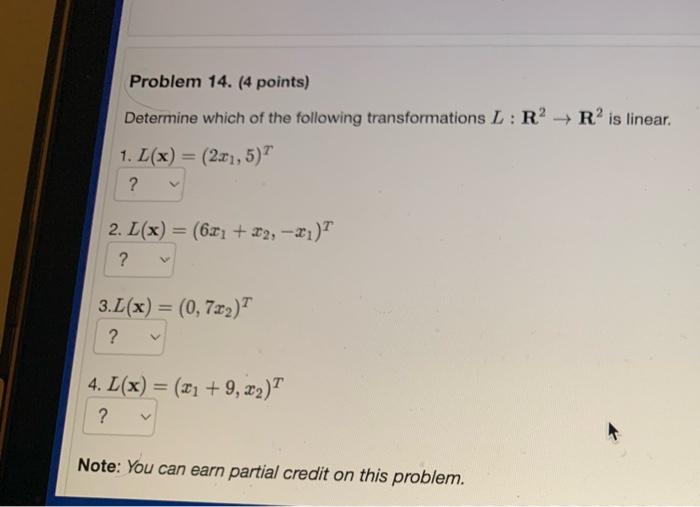 Solved Determine which of the following transformations | Chegg.com