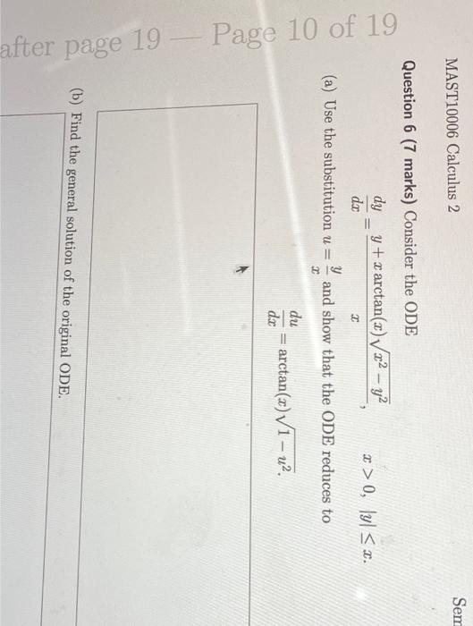 Solved MAST10006 Calculus 2 Question 6 (7 marks) Consider | Chegg.com