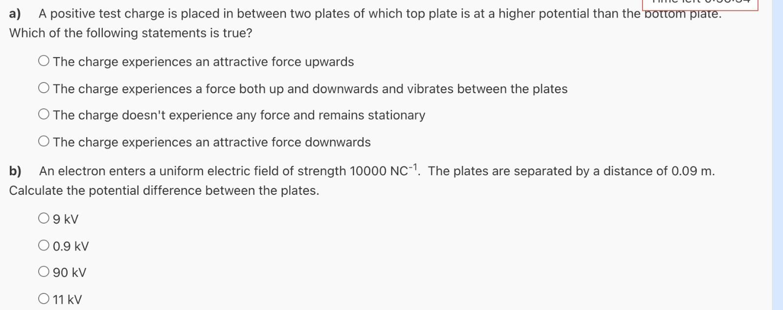 Solved a) A positive test charge is placed in between two | Chegg.com