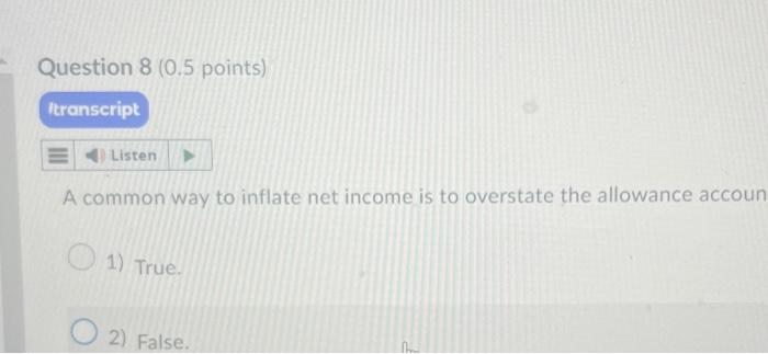 Solved A common way to inflate net income is to overstate | Chegg.com