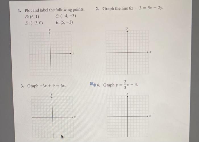 1. Plot and label the following points. B: (6,1) C: | Chegg.com