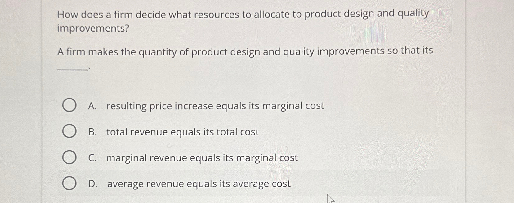 Solved How does a firm decide what resources to allocate to | Chegg.com