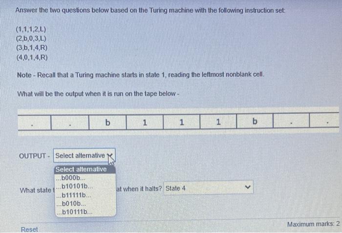 Solved Answer the two questions below based on the Turing | Chegg.com