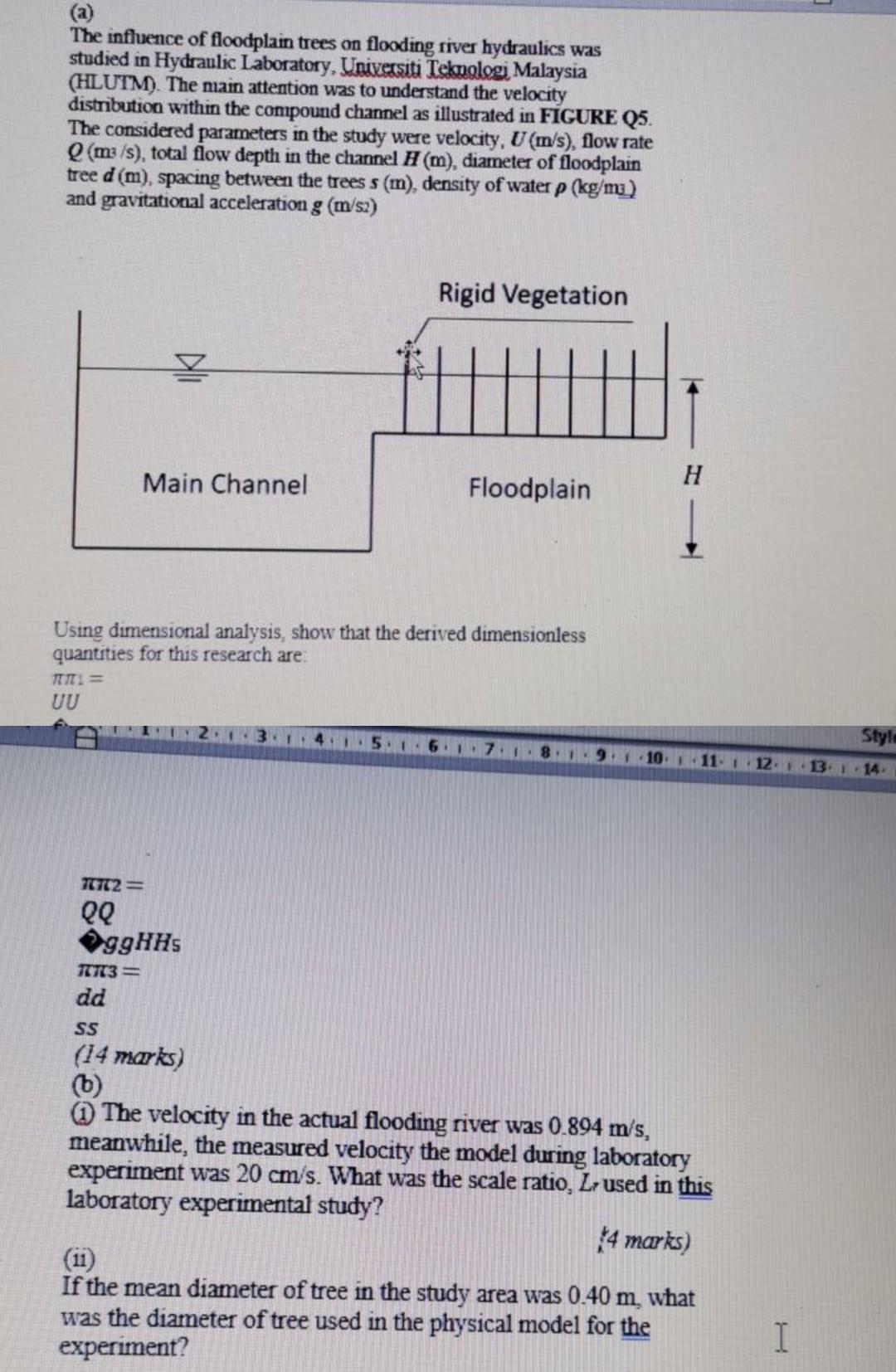 Solved (a) The influence of floodplain trees on flooding | Chegg.com