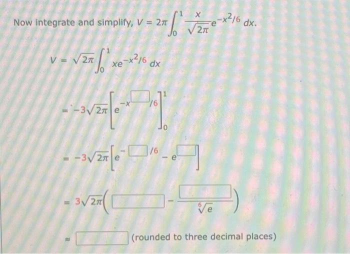 Solved Now integrate and simplify V=16π∫14x1dx. | Chegg.com