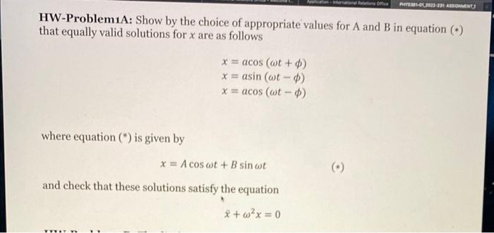 Solved HW-ProblemsA: Show by the choice of appropriate | Chegg.com