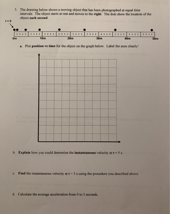 Solved 5. The drawing below shows a moving object that has | Chegg.com