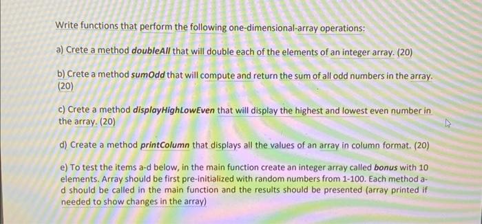 Solved Write Functions That Perform The Following 7583