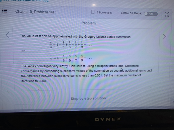 Solved Chapter 9. Problem 16P 3 Bookmarks Show all steps: ON | Chegg.com