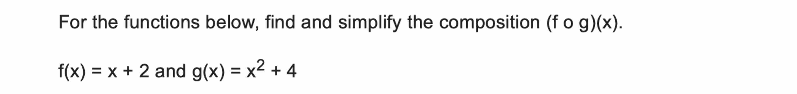 Solved For the functions below, find and simplify the | Chegg.com