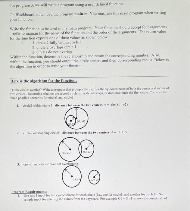 Solved For program 3. we will write a program using a user | Chegg.com