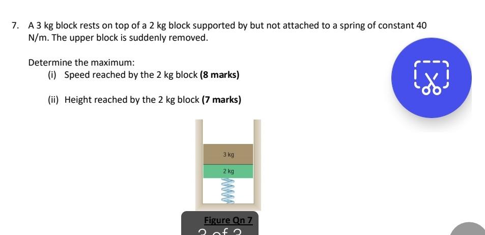 Solved 7. A 3 kg block rests on top of a 2 kg block | Chegg.com Solved 7. A 3 kg block rests on top of a 2 kg block | Chegg.com