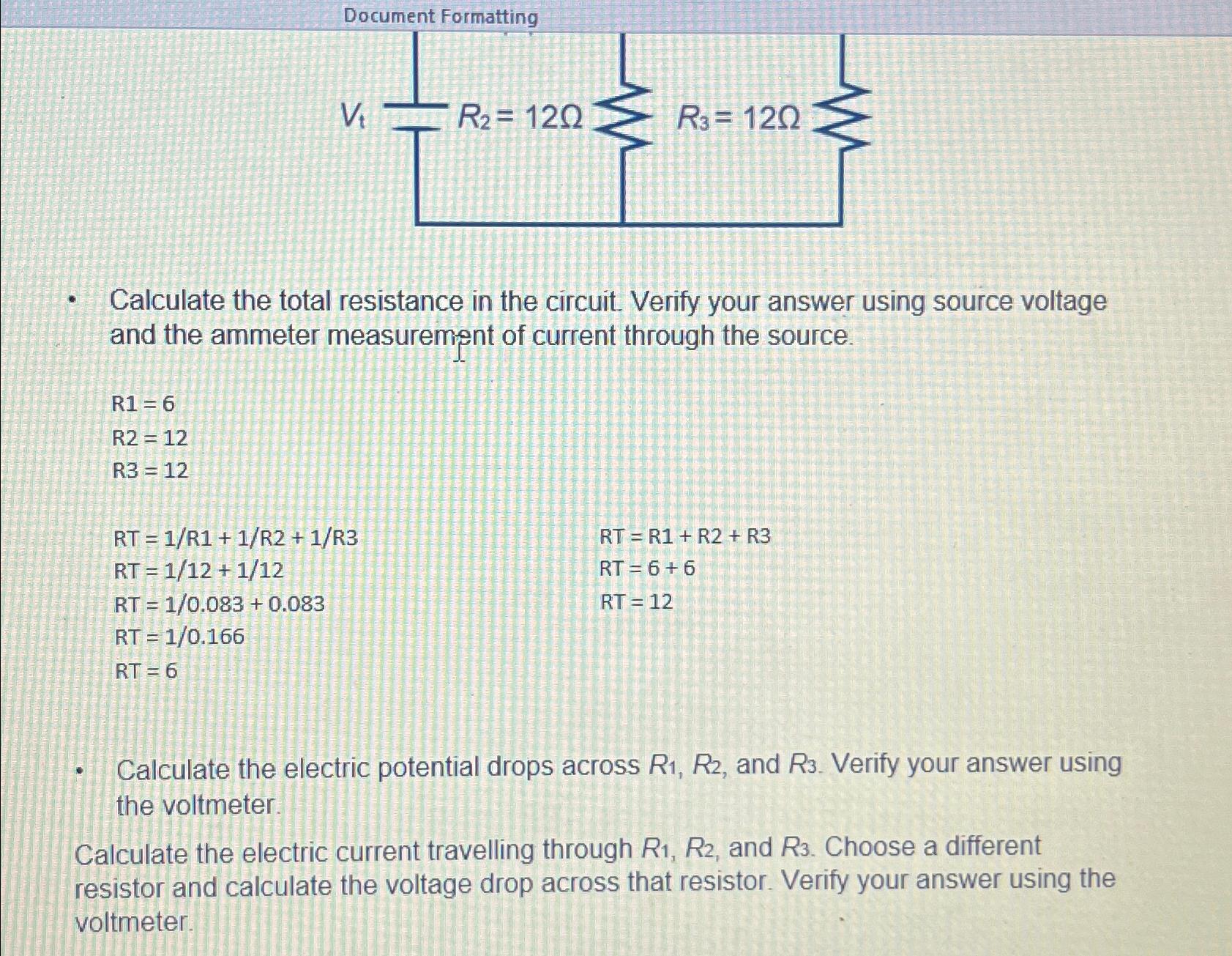 Calculate the total resistance in the circuit Verify | Chegg.com