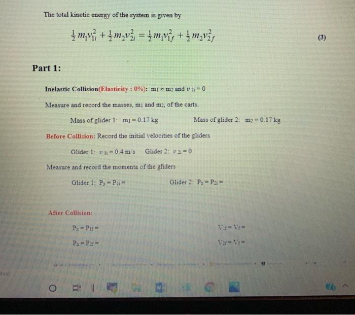 Solved Lab 5 Conservation of Momentum: Collision in One | Chegg.com