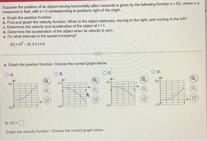 Solved Suppose the position of an object moving horizontally | Chegg.com