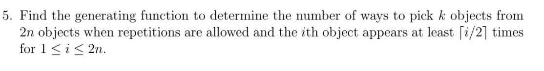 Solved Find the generating function to determine the number | Chegg.com
