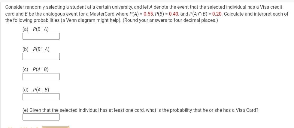 Solved Consider randomly selecting a student at a certain | Chegg.com