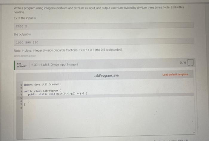 Solved Write a program using integers userthum and divium as | Chegg.com