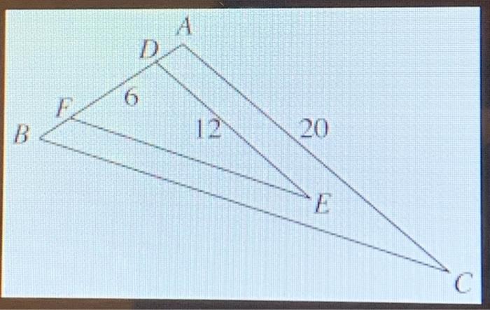 Solved In the figure below, ∠ABC≅∠DFE,∠BAC≅∠FDE,D and F are | Chegg.com