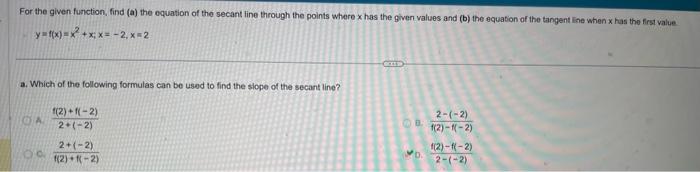Solved For the given function, find (a) the equation of the | Chegg.com