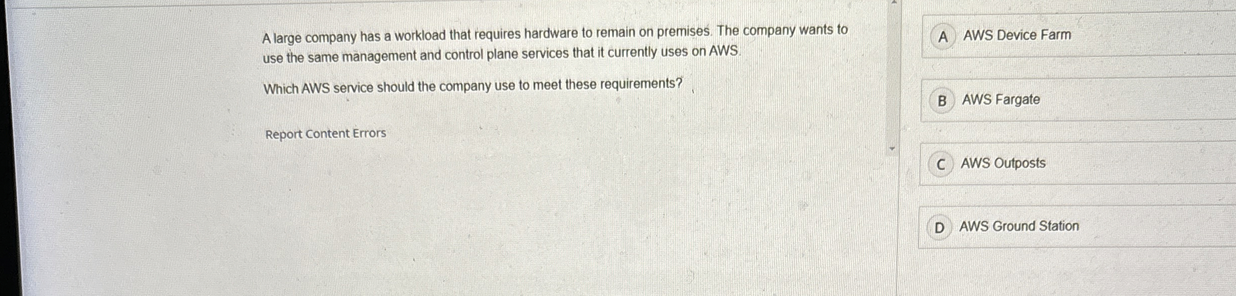 Solved A large company has a workload that requires hardware | Chegg.com