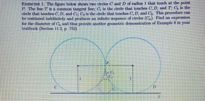 Solved EXERCISE 1. The figure below shows two circles C and | Chegg.com
