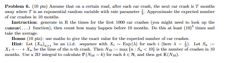Solved Problem 6. (10 ﻿pts) ﻿Assume that on a certain road, | Chegg.com