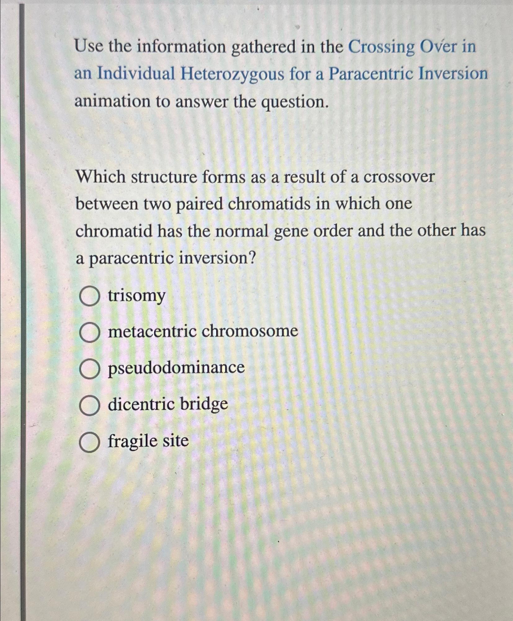 Solved Use the information gathered in the Crossing Over in | Chegg.com