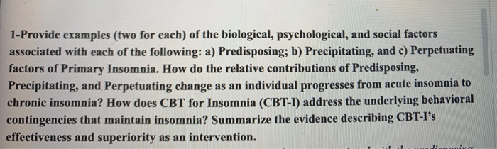 1-Provide examples (two for each) of the biological, | Chegg.com