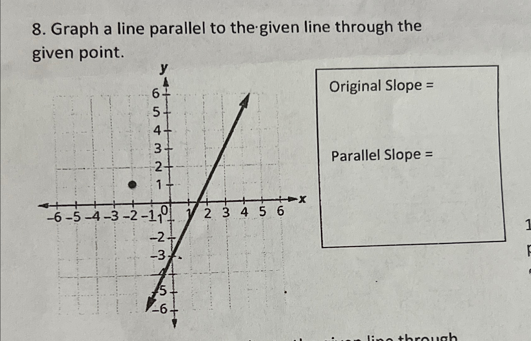 Solved Graph a line parallel to the given line through the | Chegg.com