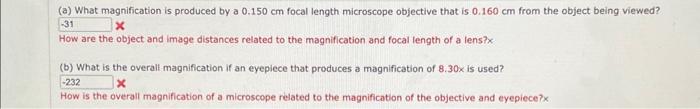 Solved (a) What magnification is produced by a 0.150 cm | Chegg.com