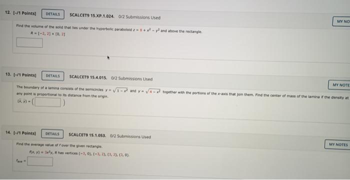 Solved 1. (-/1 Points] DETAILS SCALCET9 15.2.025.0/2 | Chegg.com