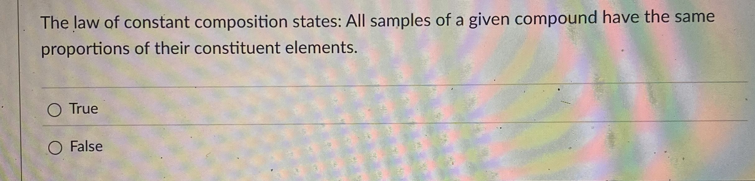 Solved The law of constant composition states: All samples | Chegg.com