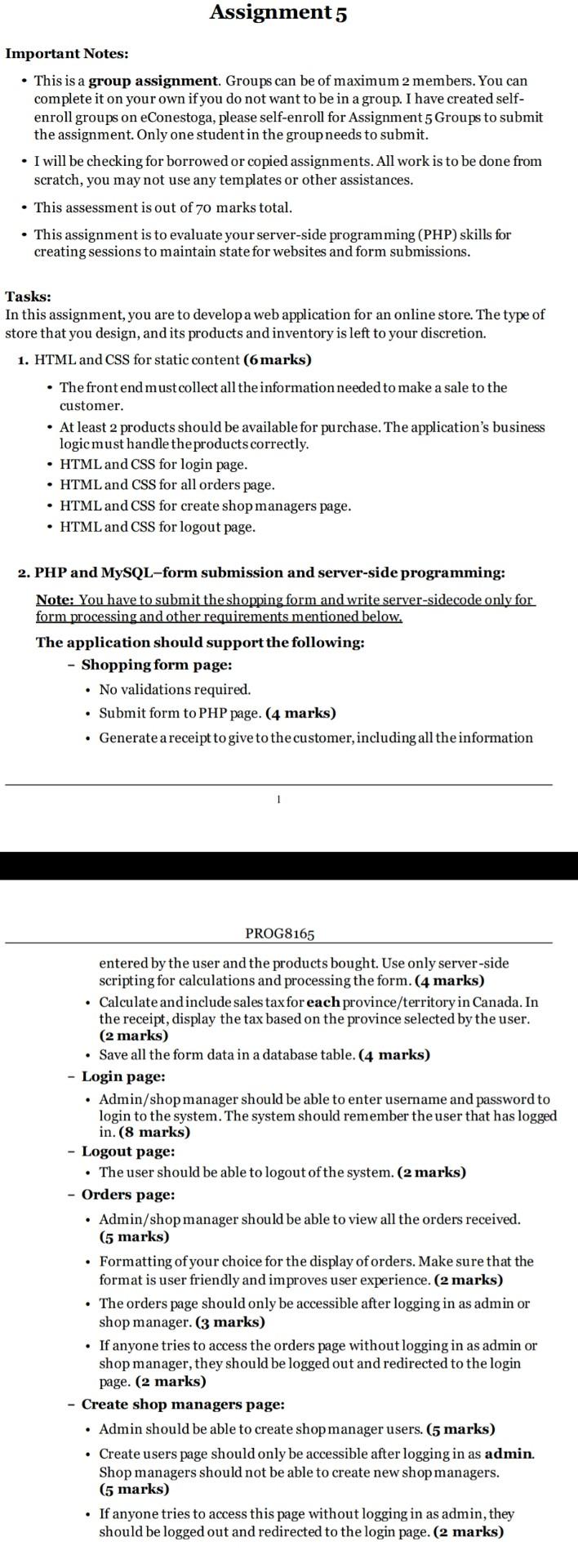 Important Notes: - This is a group assignment. Groups | Chegg.com