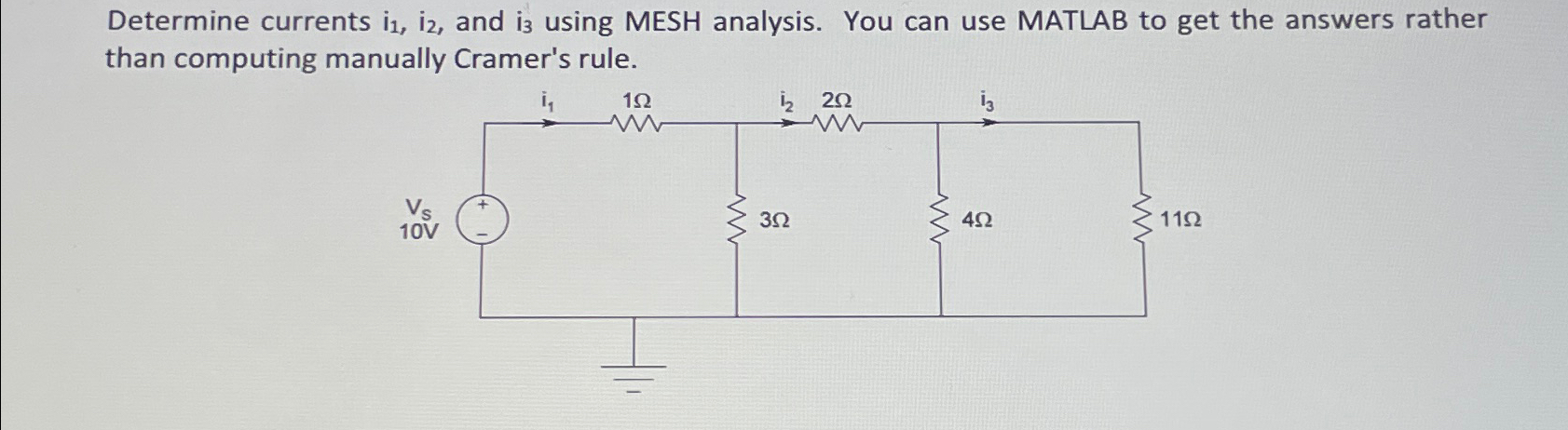 Solved Determine currents i1,i2, ﻿and i3 ﻿using MESH | Chegg.com