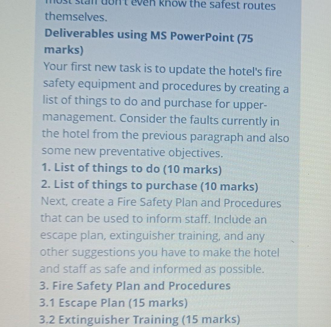 Solved themselves.Deliverables using MS PowerPoint (75 | Chegg.com