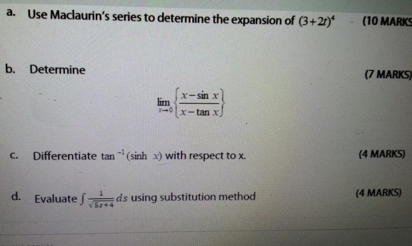 Solved a. Use Maclaurin's series to determine the expansion | Chegg.com